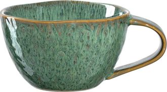 Leonardo Leonardo Matera Kaffee-Tasse, 1 St&uuml;ck, sp&uuml;lmaschinengeeignete Keramik-Tasse, 1 mikrowellenfester Becher, Tasse aus Steingut, gr&uuml;n, 290 ml, 018589