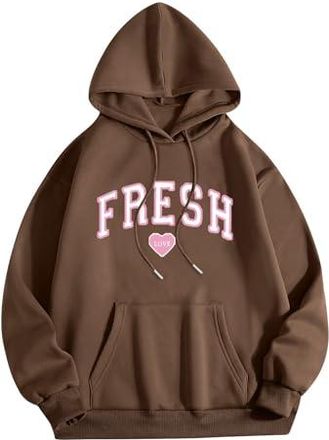 Generic Fresh Love Sturniolo Sweat &agrave; capuche l&eacute;ger pour femme et homme, marron, M