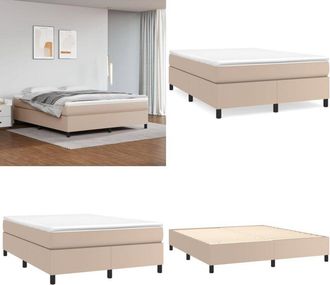 vidaXL Boxspringbett Matratze Cappuccino-Braun 180x200 cm Kunstleder - Boxspringbett - Doppelbett - Bettenrahmen - Kunstlederbett - Luxusbett - Home & Living
