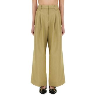 Ganni Femme, Pantalons, Beige, Taille: 38 FR Twill Suiting Mid Waist Pants
