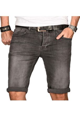 Alessandro Salvarini Herren Designer Jeans Short Kurze Hose Slim Sommer Shorts Bermuda [AS-106a-W36]