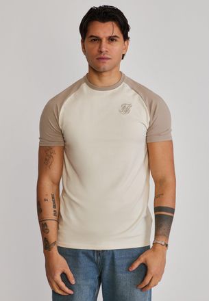 Siksilk Herren Ecru, Stone Raglan T-Shirt XXL