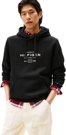 Tommy Hilfiger Herren Hoodie Oval Graphic mit Logo, Schwarz (Black), XXL