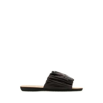 Jil Sander Elegante dunkelbraune Leder-Slipper - - Shoes - Damen - Braun - 35 1/2 EU