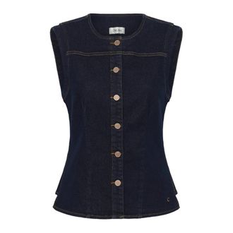 Cream Westen-Top - - Tops - Damen - Blau - 2XL