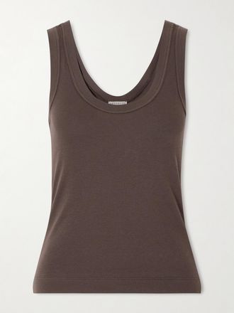 Brunello Cucinelli Tanktop Aus Geripptem Jersey Aus Einer Baumwollmischung - Braun
