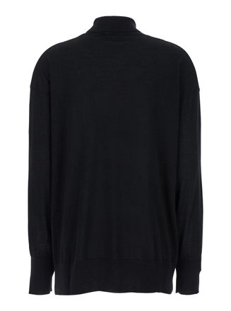 Max Mara Womens Black Wool High Neck Sweater Virgin Tops Top