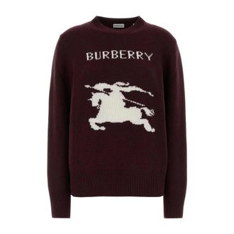 Burberry Kaschmir- und Wollpullover mit Rittermotiv - - Knitwear - Damen - Lila - L