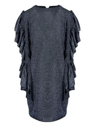 Circus Hotel Glitter-Kleid mit Rüschenärmeln - Grau