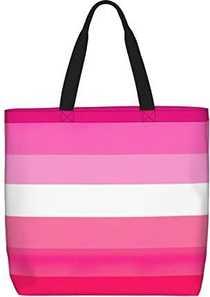 Generic Sac Fourre-Tout Drapeau Lesbien Fourre Tout R&eacute;utilisable De Grande Capacit&eacute; Sacs En Toile Pour Femmes, Pour Femmes, Burea, Tous Les Jours, Shopping