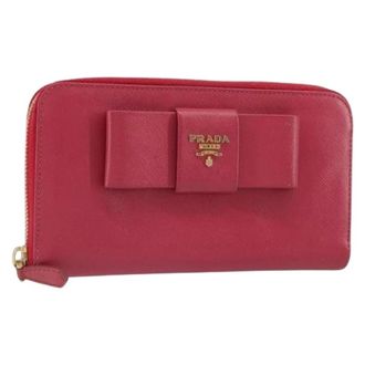 Prada Portefeuille en cuir Vintage Pre-owned - Femme - Pre-owned - Rose - Taille: ONE Size