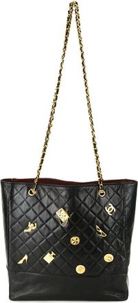 Chanel Handtasche mit Metall-Applikationen - Schwarz