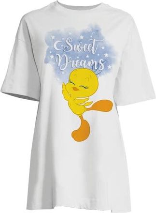 Cotton Division WOLOONEBT010 Chemise de Nuit, Blanc, S Femme