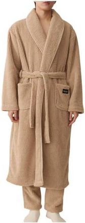 Generic Pyjama Homme Hiver Pyjama Polaire Homme Ensemble Cardigan Zipp&eacute; Hiver en Flanelle &Eacute;paisse Velours Corail Coupe Large V&ecirc;tement de Maison R&eacute;chauffant