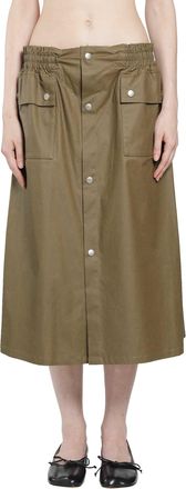 Maison Margiela Coated Cotton Midi Skirt
