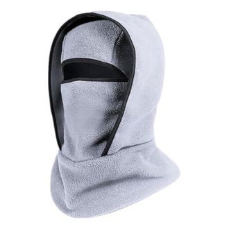 Generic Chapeau chaud dhiver en plein air, masque de cyclisme intégré, couvre-tête de ski, coupe-vent froid une pièce, gris, Taille unique