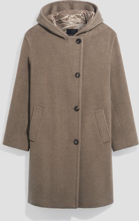 Gerard Darel Manteau &agrave; capuche en laine vierge - ADRAAIDA - Muscade