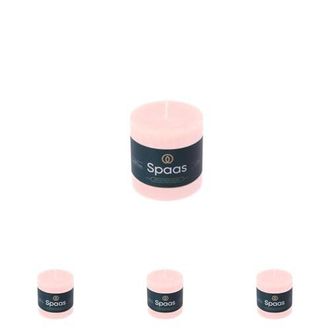 Spaas Rustikale Stumpenkerze 70/70 mm, &plusmn; 25 Stunden - hellrosa (Packung mit 4)