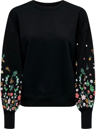 Only Only, Femme, Sweatshirts et sweats &agrave; capuche, Noir, Taille: 42 FR SweaT-shirt &agrave; Manches Longues avec Motif Floral