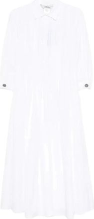 Max Mara Madagio Kleid mit Falten-Taille und ausgestelltem Rock - - Dresses - Damen - Wei&szlig; - 3XS