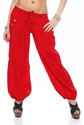 Malito more than fashion Malito Pantalons bouffants pour Dames en Couleurs Unies | Pantalons légers en Tissu | Super Pantalon de Loisirs pour la Plage | Pantalon de Harem - dé