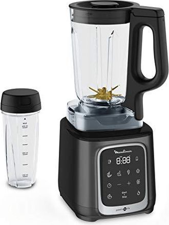 Moulinex InfinyMix LM91HD Standmixer, 5 Programme + manuell, Tritan Karaffe BPA-frei 1.75L + Transportflasche Tritan 600ml Buch 50 Rezepte Smoothies Eis Zerkle