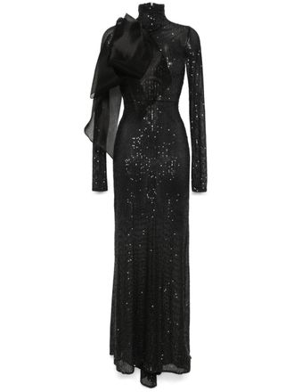 Atu Body Couture robe longue à détails de sequins - Noir