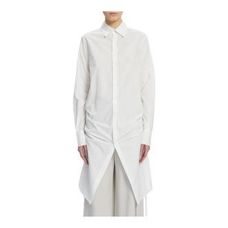 Ann Demeulemeester Bequemes Shirt mit Kordelzug und Print - - Dresses - Damen - Wei&szlig; - M