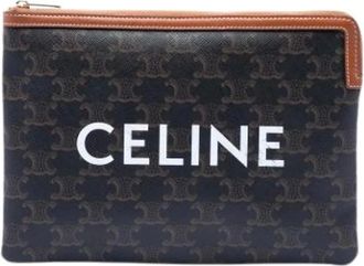 Celine Pre-owned Canvas Clutch - Femme - Pre-owned - Brun - Taille: ONE Size