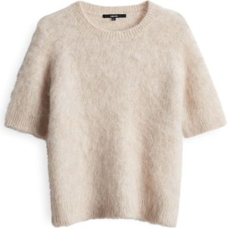 someday Damen Pullover | TUOMI Regular Kurzarmpullover aus Alpakamix Mellow mélange, 38