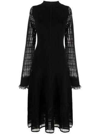 3.1 Phillip Lim robe &eacute;vas&eacute;e mi-longue &agrave; col montant - Noir