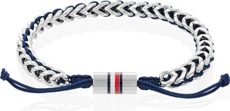 Tommy Hilfiger Jewelry Herren-Armband aus Edelstahl und Nylon verflochten mit verstellbarem Verschluss - Erhältlich in verschiedenen Farben