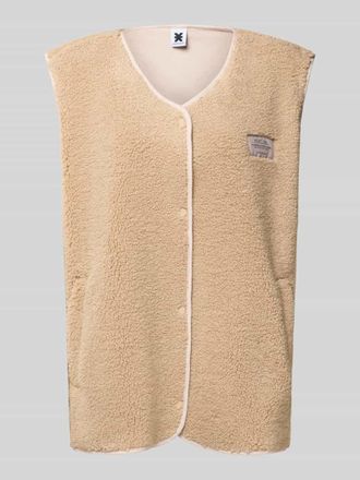Karo Kauer Fleeceweste mit Label-Detail