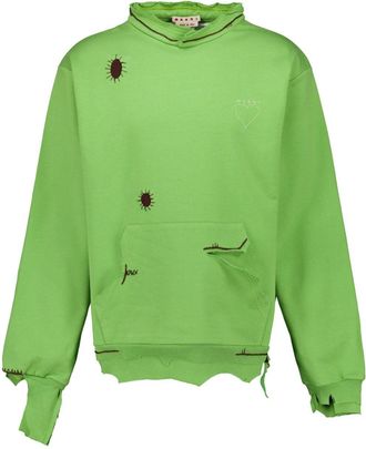 Marni Sweatshirt im Distressed-Look - Grün
