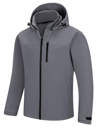 Baleaf Softshelljacke f&uuml;r Herren Wasserabweisend &Uuml;bergangsjacke Winddicht Winterjacke Fleece Gef&uuml;ttert Fahrradjacke Wanderjacke Windjacke Grau XL
