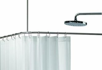 Spirella Teleskopstange Decor Universal | Duschvorhangstange | verstellbar, sicherer Halt zum Schrauben| als Duschstange, Kleiderstange | Silber 90 x 90 cm, 17