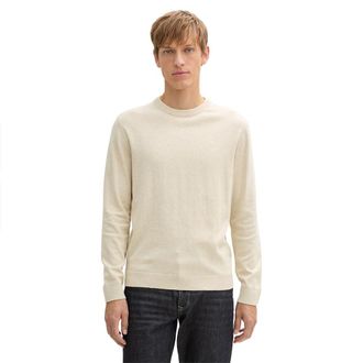 Tom Tailor Herren 1039810 Strickpullover mit Crewneck, 28596-Soft Beige Melange, 3XL