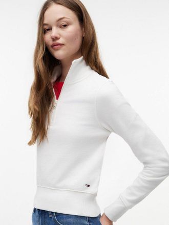 Tommy Jeans Sweatshirt TJW SLIM S FLAG 1/4 ZIP MOCKNECK Baumwolle, slim fit
