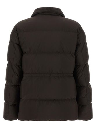 Kiton Su&egrave;de-Front Drawstring Down Jacket - Black