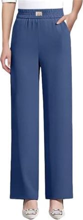 Generic Pantalon &agrave; jambes larges pour femme - Taille haute - Pantalon long en tissu - Coupe droite - A&eacute;r&eacute; - Pantalon de sport - Pantalon de loisirs - Pantalon