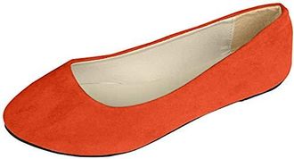 Missmao Chaussures de Été, Femme Sandales dété Chaussures Plates Sandales Ballet de Loisirs Chaussures de Danse Grande Taill Multi-Couleur,Orange,EU 41
