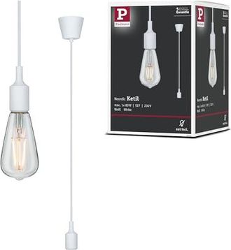 Paulmann 50383 Neordic Pendelleuchte Ketil max. 60 Watt Pendellampe Weiß Deckenlampe Silikon, Kunststoff Hängeleuchte E27 Leuchte ohne Leuchtmittel
