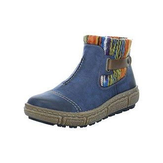 Rieker Z7984, Bottes Classiques femme - Multicolore (Blau Kombi), 38 EU