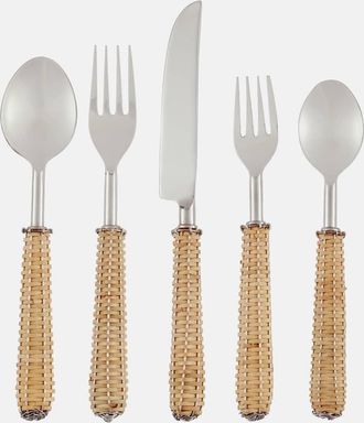 Les-Ottomans Besteckset Rattan, 5-teilig