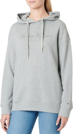 Tommy Hilfiger Damen-Kapuzenpullover, Grau (Light Grey Heather), L