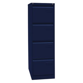 Bisley Bisley LIGHT Hängeregistraturschrank, einbahnig, DIN A4, 4 HR-Schubladen, Metall, 639 Oxfordblau, 62.2 x 41.3 x 132.1 cm