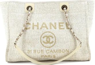 Chanel Deauville Raffia with Glitter Detail Small tote bag - Gold