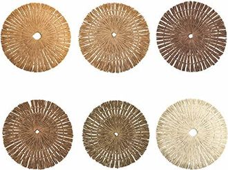 Villa D'Este Home Tivoli Nature Set 6 Tischsets &Oslash; 38 cm aus Papier