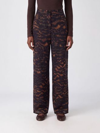 Momoni Palazzo-Hose Aoki aus Seide mit Animal-Print und weitem Bein