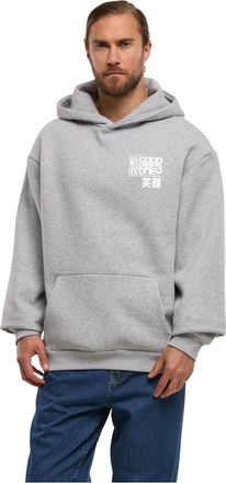 Mister Tee Herren Manga Girl Fluffy Hoody - Loose Fit Kapuzenpullover aus Baumwolle und Polyester mit Anime Backprint und weicher Fleece-Innenseite, Heidegrau, X